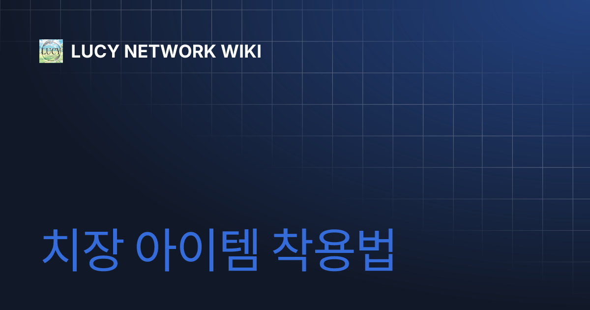 치장 아이템 착용법 | LUCY NETWORK WIKI